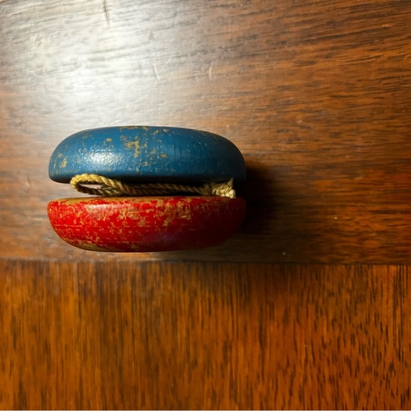 Toys | Vintage Red And Blue Wooden Yoyo | Poshmark